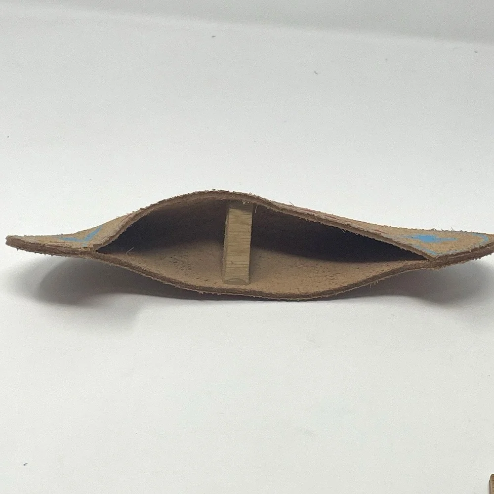 Art | Vtg Native American Style Leather Toy Canoe Souvenir 8 Camp Decor ...